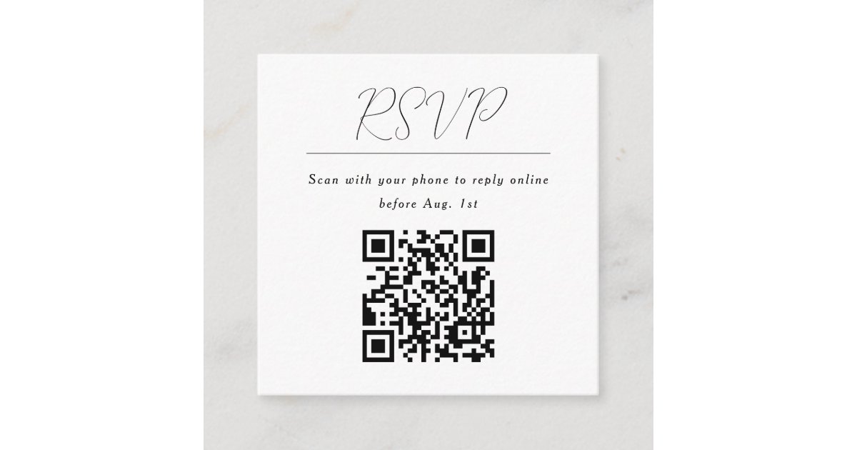 QR Code Online Rsvp Details Enclosure Card | Zazzle