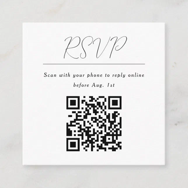 QR Code Online Rsvp Details Enclosure Card | Zazzle