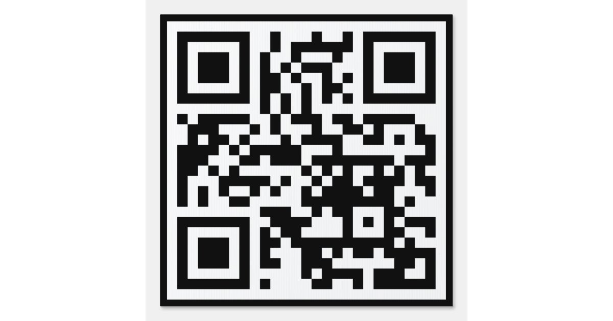 QR Code Only Square Yard Sign | Zazzle