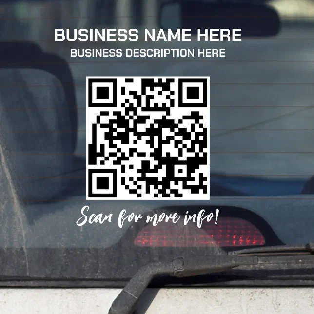 QR Code Opaque Business Car Truck Window Cling | Zazzle