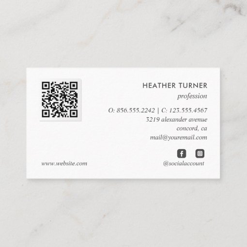 QR CODE or Logo Professional Headshot PINK PHOTO Business Card | Zazzle
