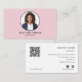 QR CODE or Logo Professional Headshot PINK PHOTO Business Card | Zazzle
