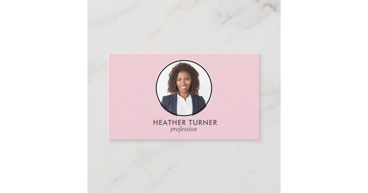 QR CODE or Logo Professional Headshot PINK PHOTO Business Card | Zazzle