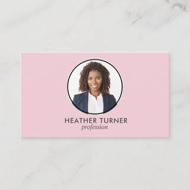QR CODE or Logo Professional Headshot PINK PHOTO Business Card | Zazzle