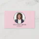 QR CODE or Logo Professional Headshot PINK PHOTO Business Card | Zazzle
