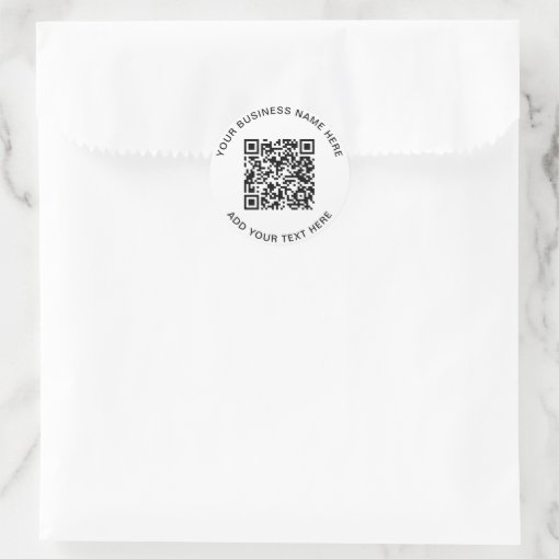 QR Code or Logo Promotional Classic Round Sticker | Zazzle