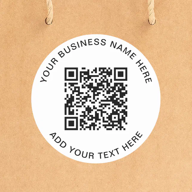 QR Code or Logo Promotional Classic Round Sticker | Zazzle