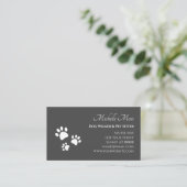 QR code Paw Prints Pet Sitter Gray Business Card | Zazzle
