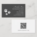 QR code Paw Prints Pet Sitter Gray Business Card | Zazzle
