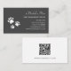 QR code Paw Prints Pet Sitter Gray Business Card | Zazzle