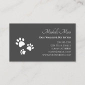 QR code Paw Prints Pet Sitter Gray Business Card | Zazzle