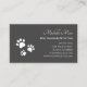 QR code Paw Prints Pet Sitter Gray Business Card | Zazzle