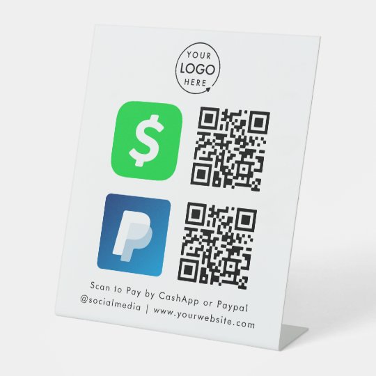 QR Code Payment | CashApp Paypal Scan to Pay Logo Pedestal Sign ...