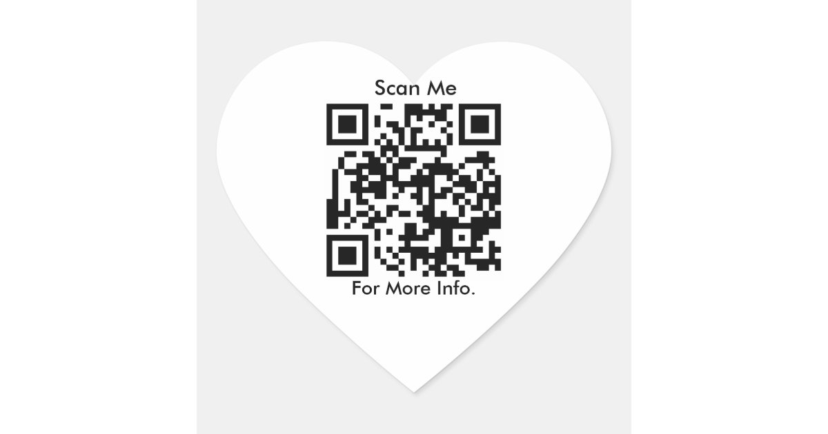 QR Code personalized Heart Sticker | Zazzle