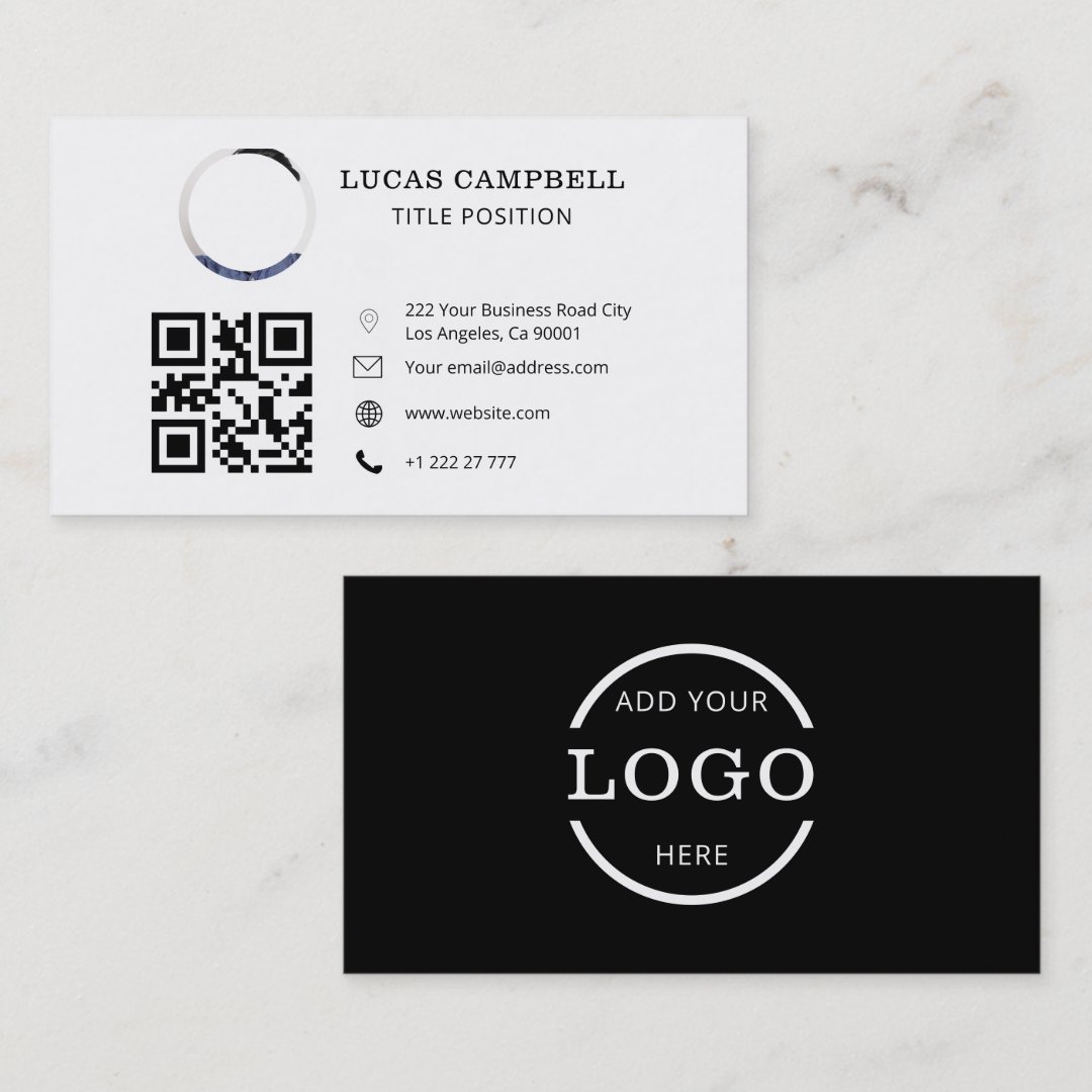 QR Code Photo Business Card | Zazzle