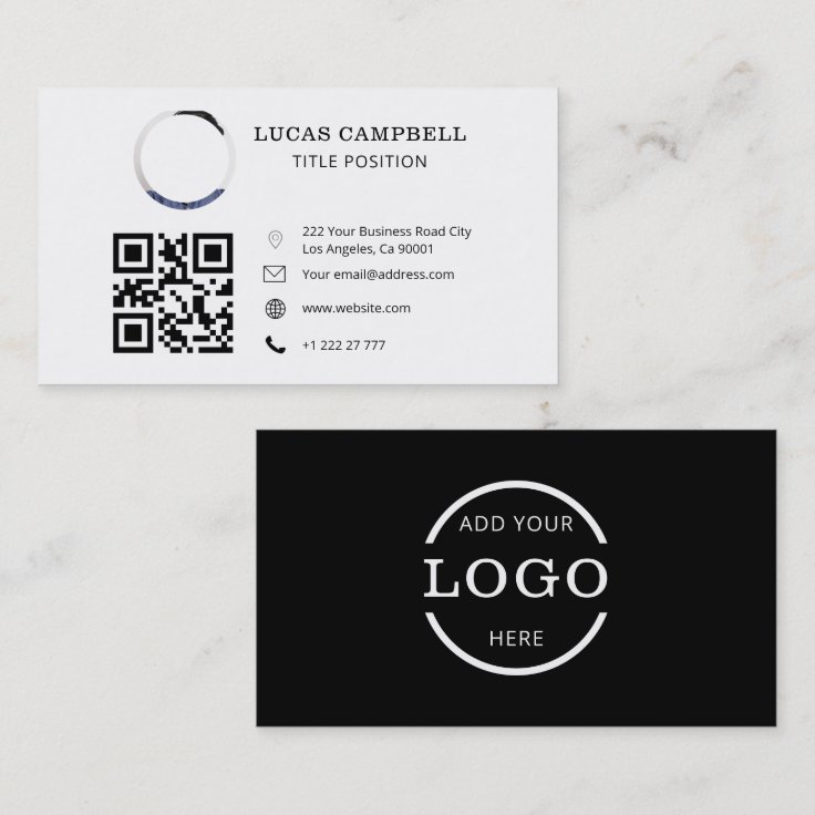 QR Code Photo Business Card | Zazzle