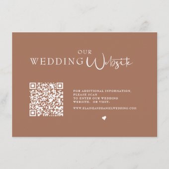 QR Code Photo Rustic Wedding Details Enclosure | Zazzle
