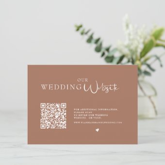 QR Code Photo Rustic Wedding Details Enclosure | Zazzle