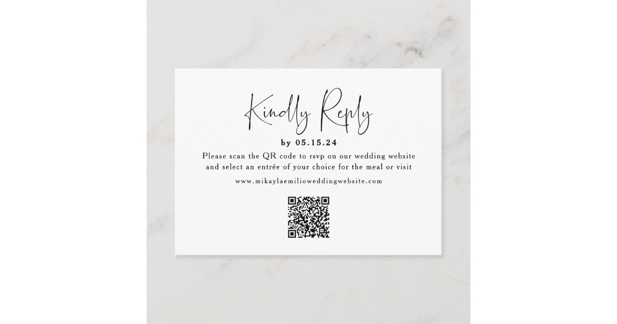 QR Code Photo Wedding RSVP Card | Zazzle