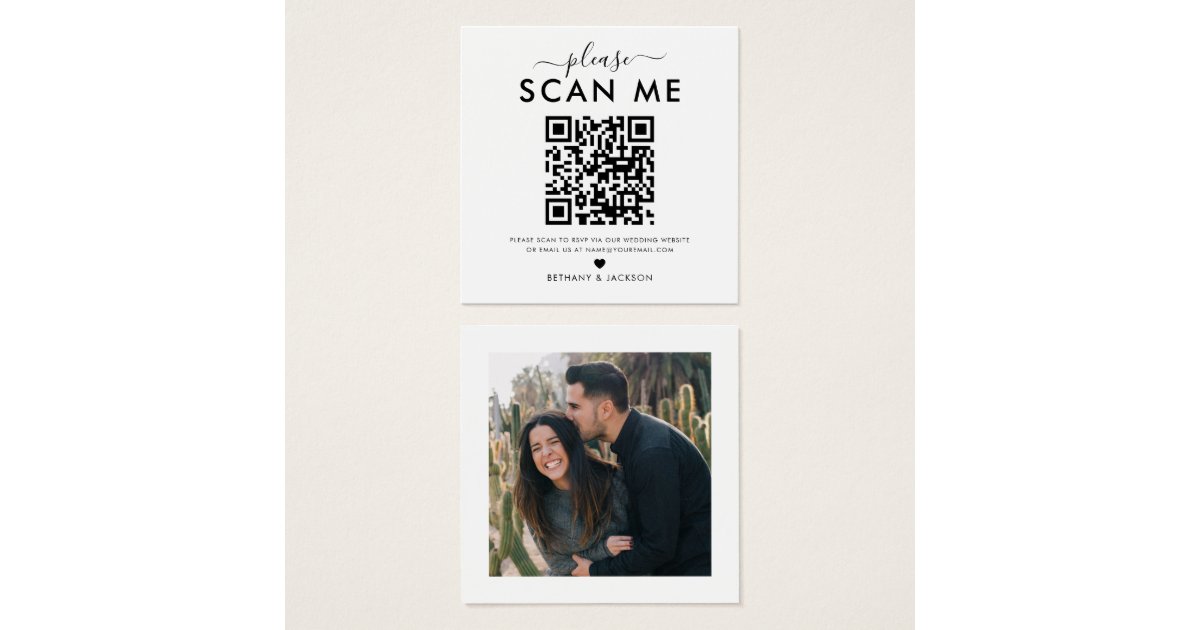 QR Code Photo Wedding RSVP Card | Zazzle