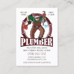 QR Code Plumber Contractor Tools Plumbing Vertical Business Card | Zazzle