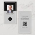 QR code professional custom photo logo portrait Business Card | Zazzle