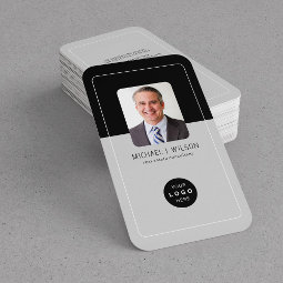 QR code professional custom photo logo portrait Business Card | Zazzle