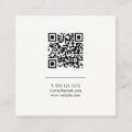 QR Code Professional Minimal White Square Business Card | Zazzle