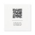 QR Code Professional Minimal White Square Business Card | Zazzle
