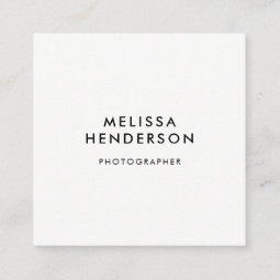 QR Code Professional Minimal White Square Business Card | Zazzle