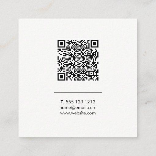 QR Code Professional Minimal White Square Business Card | Zazzle