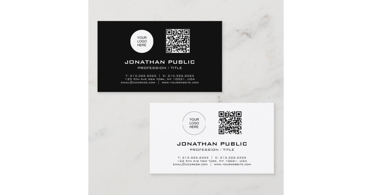 QR Code Professional Modern Template Barcode Business Card | Zazzle