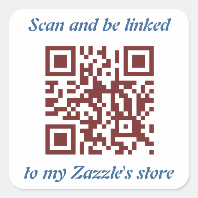 QR Code promoting your Zazzle's store template Square Sticker | Zazzle