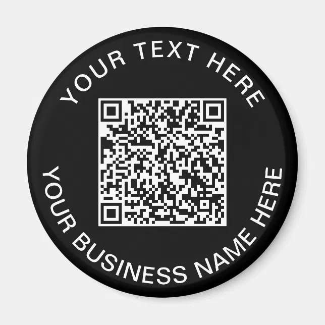 QR Code Promotional Black Magnet | Zazzle