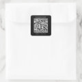 QR Code Promotional Black Square Sticker | Zazzle