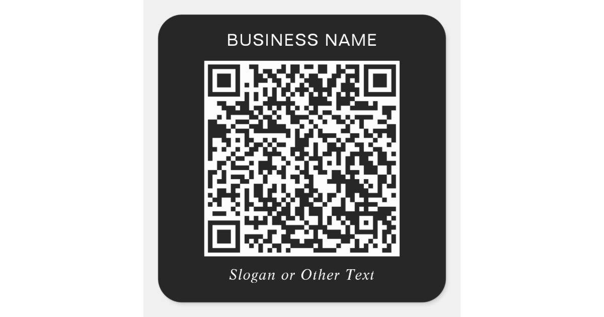 QR Code Promotional Black Square Sticker | Zazzle