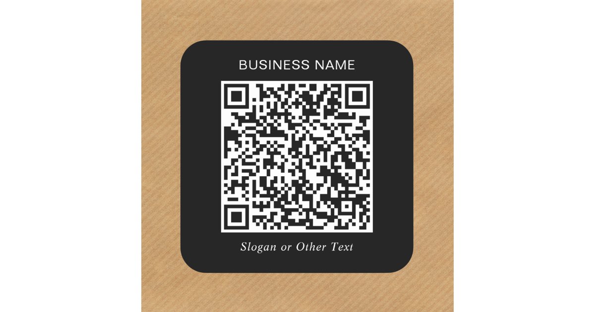 QR Code Promotional Black Square Sticker | Zazzle