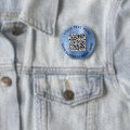QR Code Promotional Blue Button | Zazzle