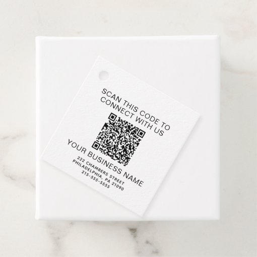 QR Code Promotional Favor Tags | Zazzle