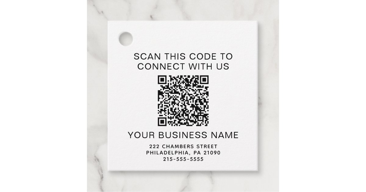 QR Code Promotional Favor Tags | Zazzle