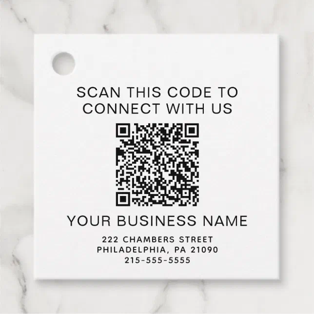 QR Code Promotional Favor Tags | Zazzle