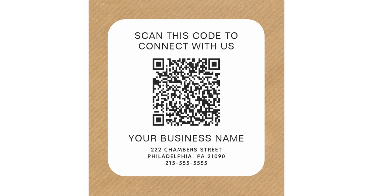 QR Code Promotional Square Sticker | Zazzle