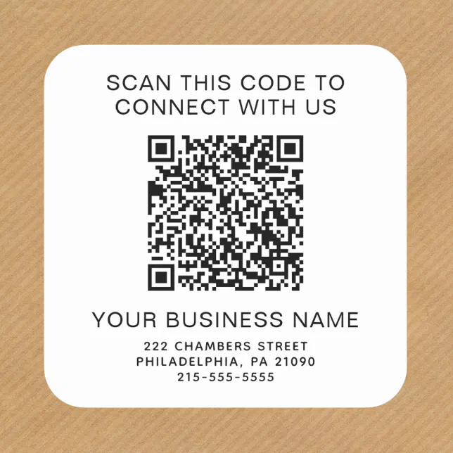 QR Code Promotional Square Sticker | Zazzle