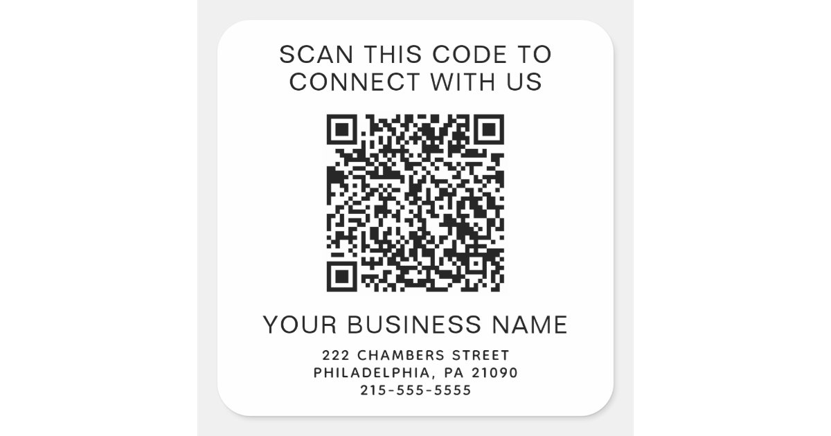 QR Code Promotional Square Sticker | Zazzle