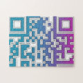 QR Code - Purple Blue Jigsaw Puzzle | Zazzle