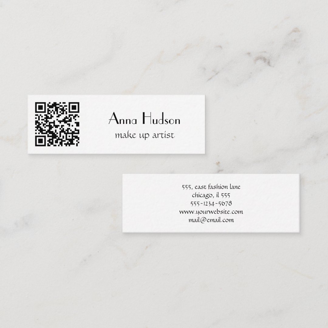 QR Code, Quick Response Code, Black and White Mini Business Card | Zazzle