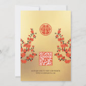 QR Code Red Cherry Blossom | Chinese Wedding Invitation | Zazzle