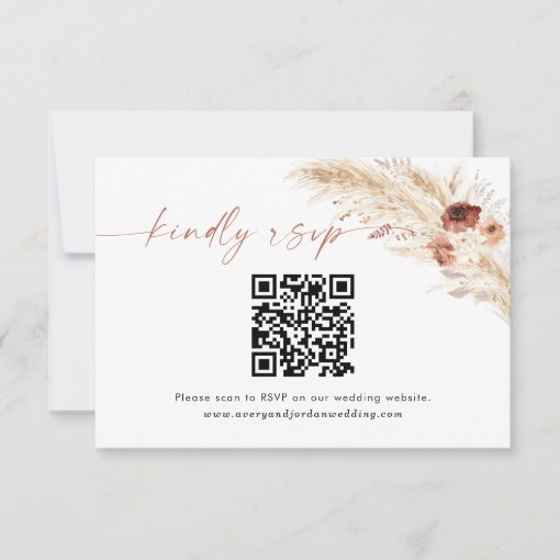 QR Code Response Card | Boho Wedding RSVP Card | Zazzle