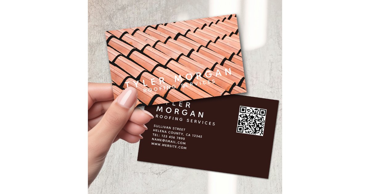 QR Code Roofing Services Business Card | Zazzle