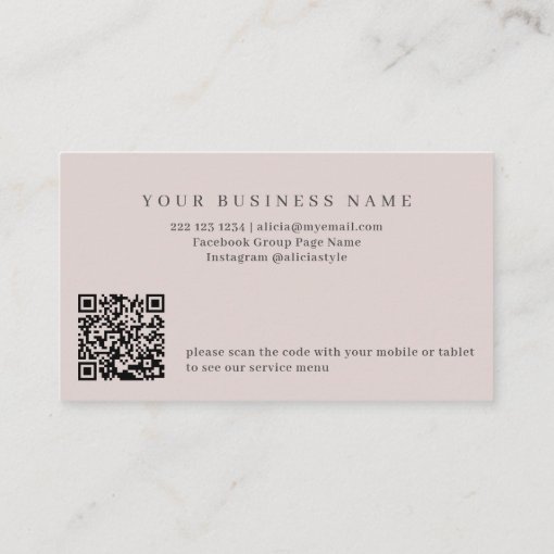 QR CODE rose gold silver elegant metallic scan me Business Card | Zazzle
